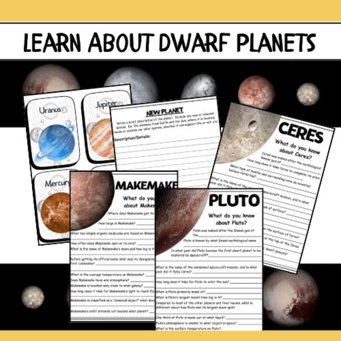 Science Worksheets Dwarf Planets. Learn About Our Solar System ...