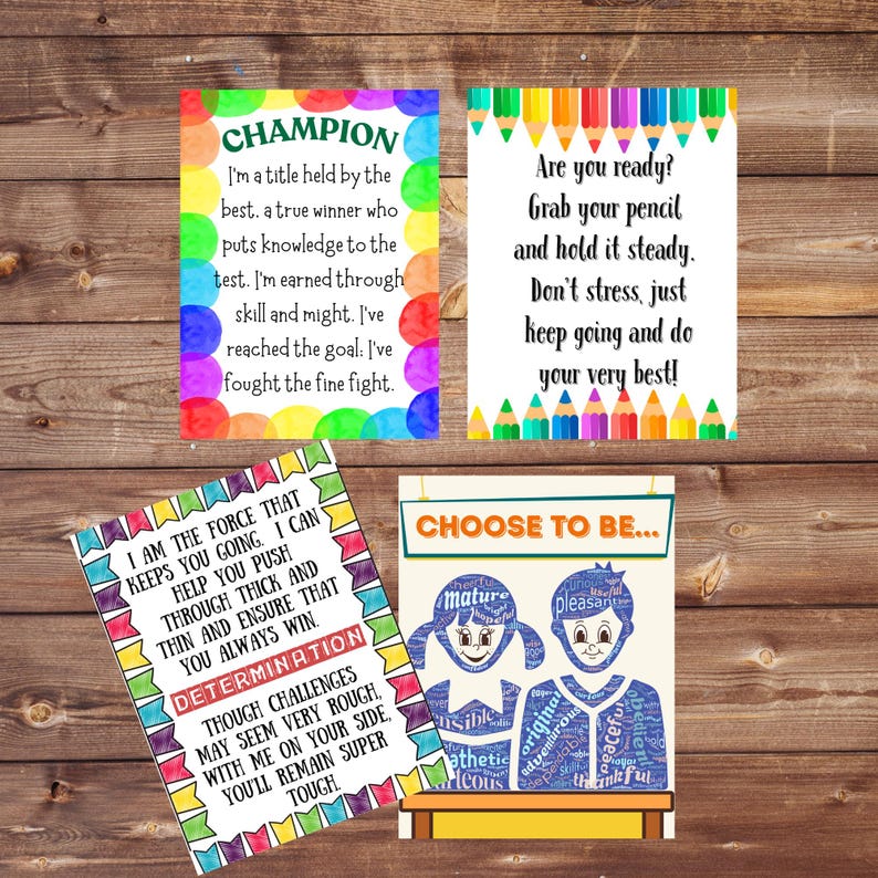 Motivational Classroom Posters, Educational Wall Decor, Test Day ...