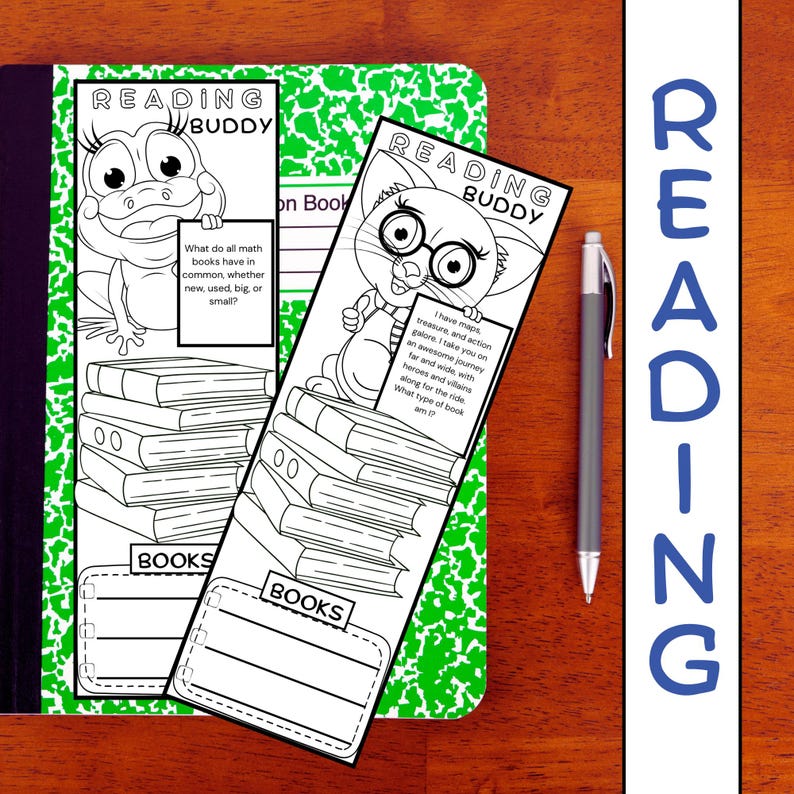 Coloring Reading Bookmarks for Kids, Custom, Summer Reading Bookmark ...