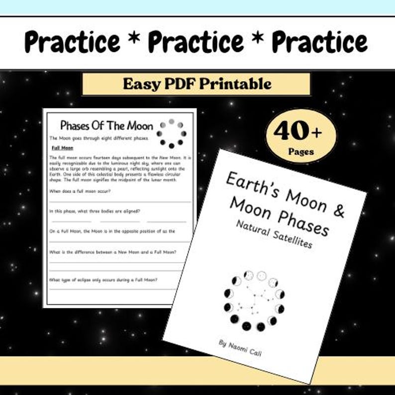 Science Worksheets for Kids, Moon Phases Activities, Earth's Natural ...