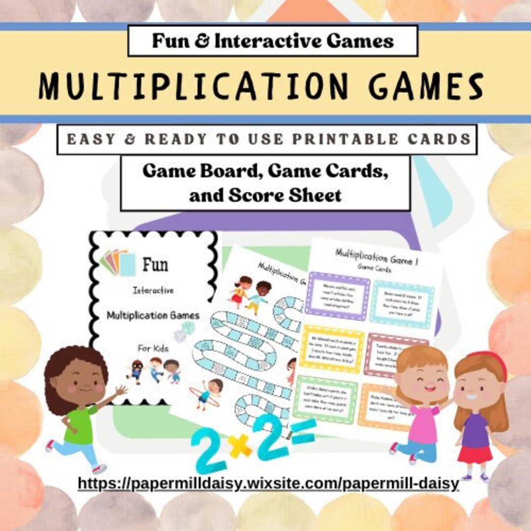 Fun Multiplication Board Games for Kids - Etsy