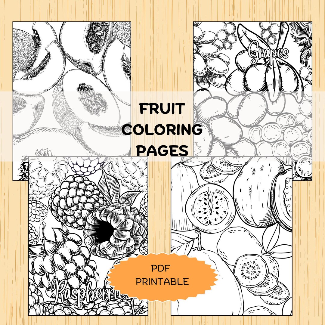 Fruit Coloring Pages, Printable Coloring Pages, Fruit Illustrations ...