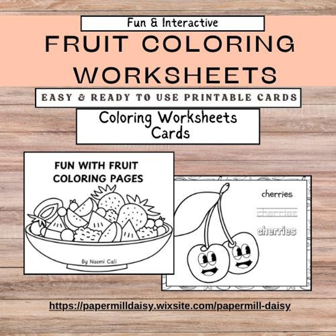 Fruit Coloring Pages, Fruit Activity Sheets, Handwriting Practice Pages ...