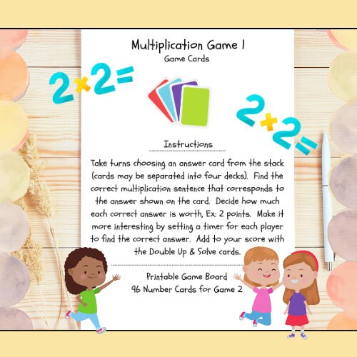 Multiplication Games for Kids - Etsy