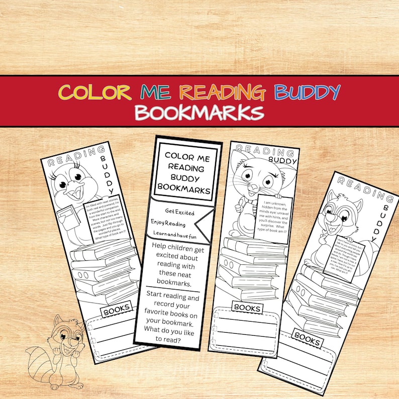 Coloring Reading Bookmarks for Kids, Custom, Summer Reading Bookmark ...