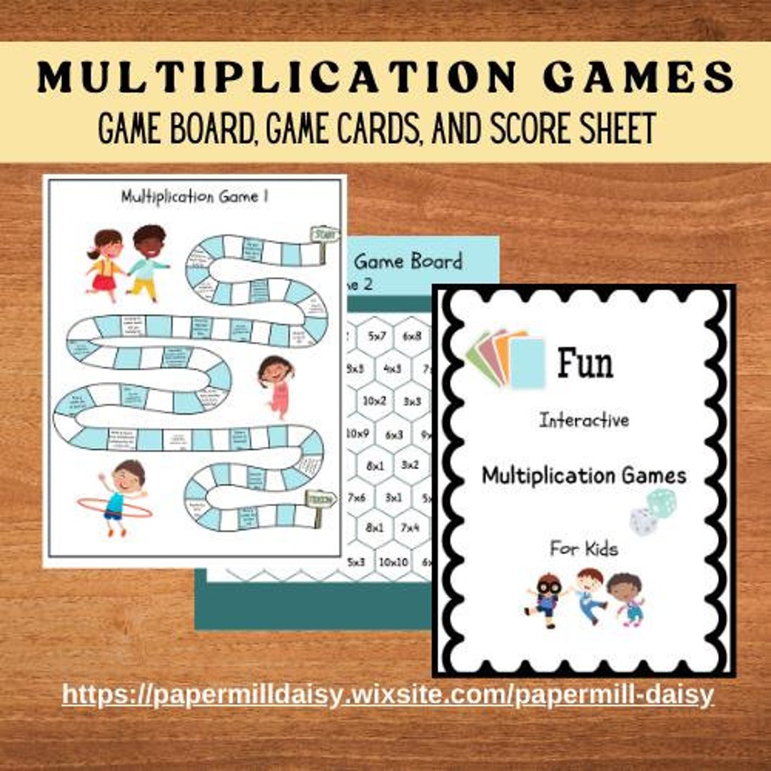Fun Multiplication Board Games for Kids, Printable Math Game ...