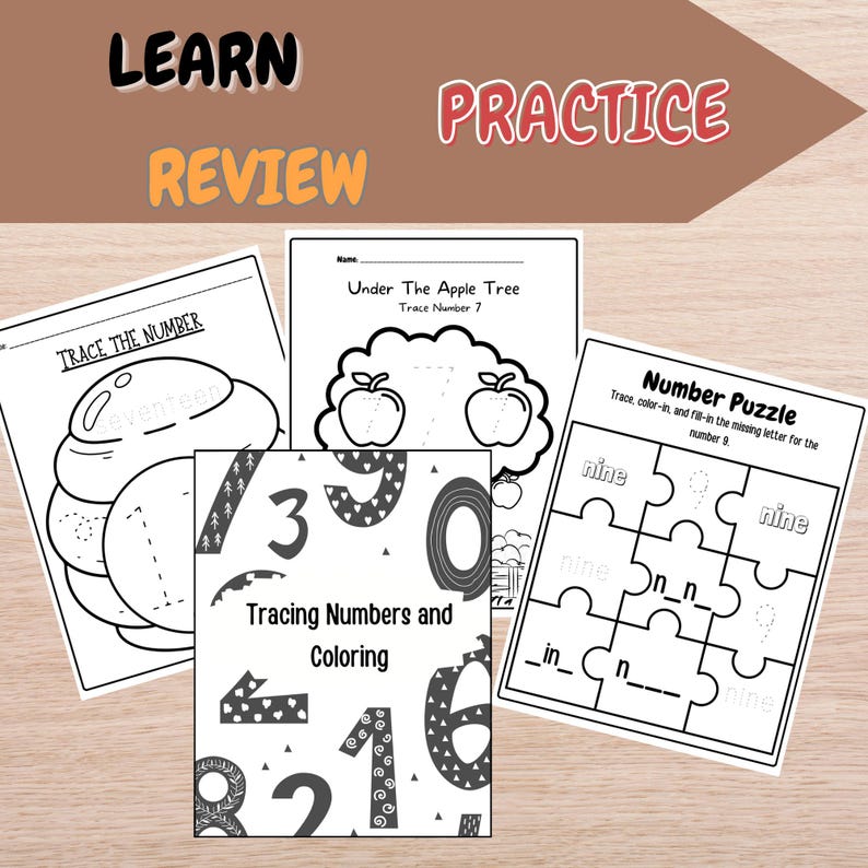 Number Tracing, Kindergarten Worksheets, Number Recognition Bundle ...