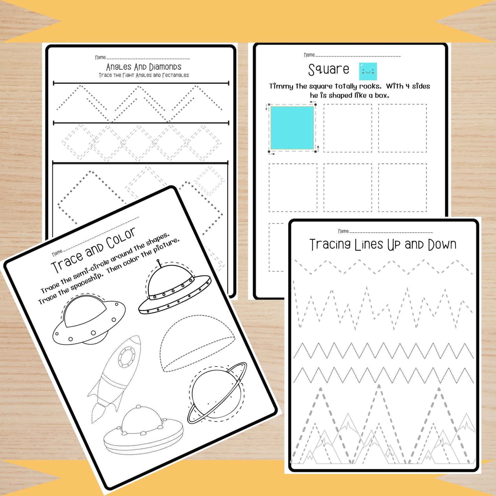 Basic Shape Tracing, Preschool Shape Tracing, Kindergarten Shapes ...