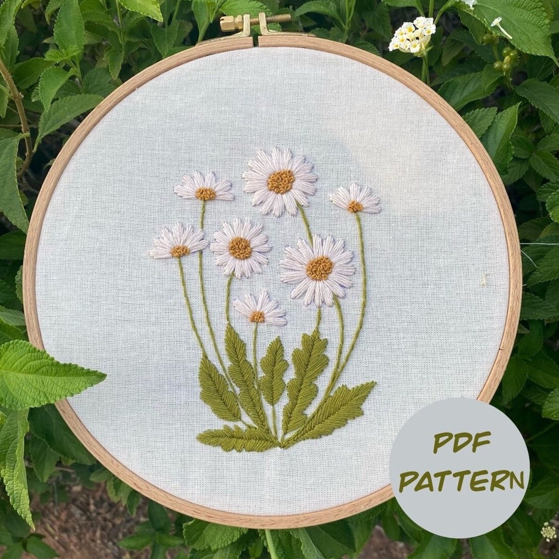 Daisies Embroidery Beginner Pattern Pdf || Wild Daisies Design - Etsy