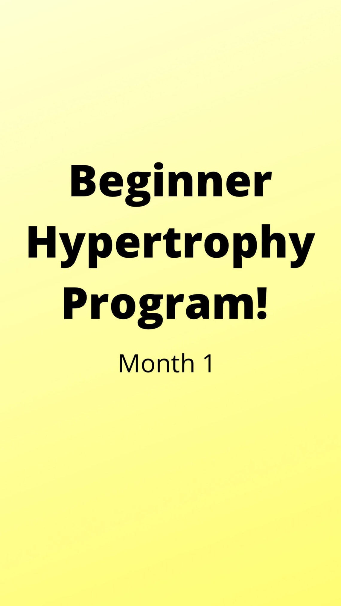 Beginner Hypertrophy Program Month 1 - Etsy