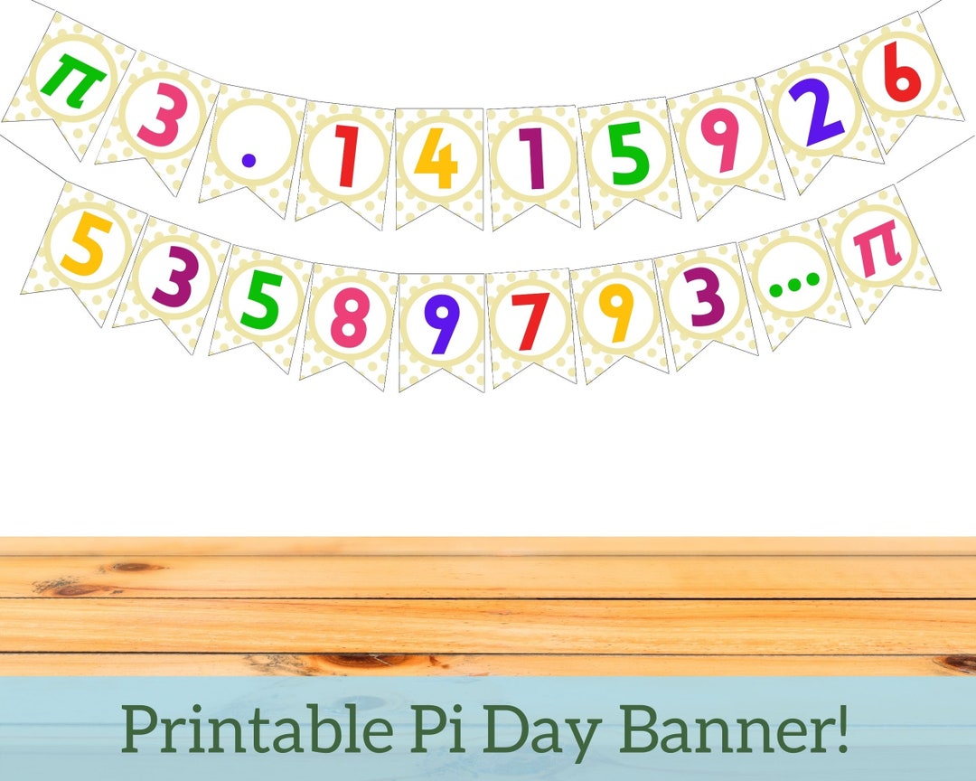 Pi Day Printable Banner | INSTANT DOWNLOAD - Etsy