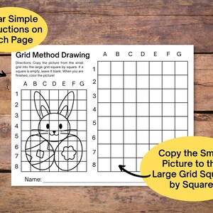 Printable Easter Grid Art Activity | Coloring Page | Classroom Math ...
