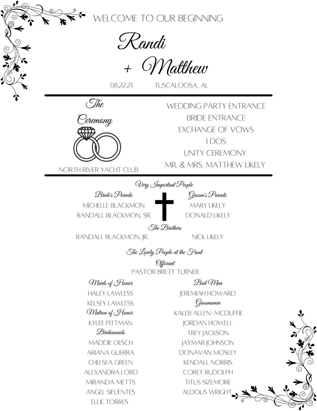 Wedding Program Template - Etsy