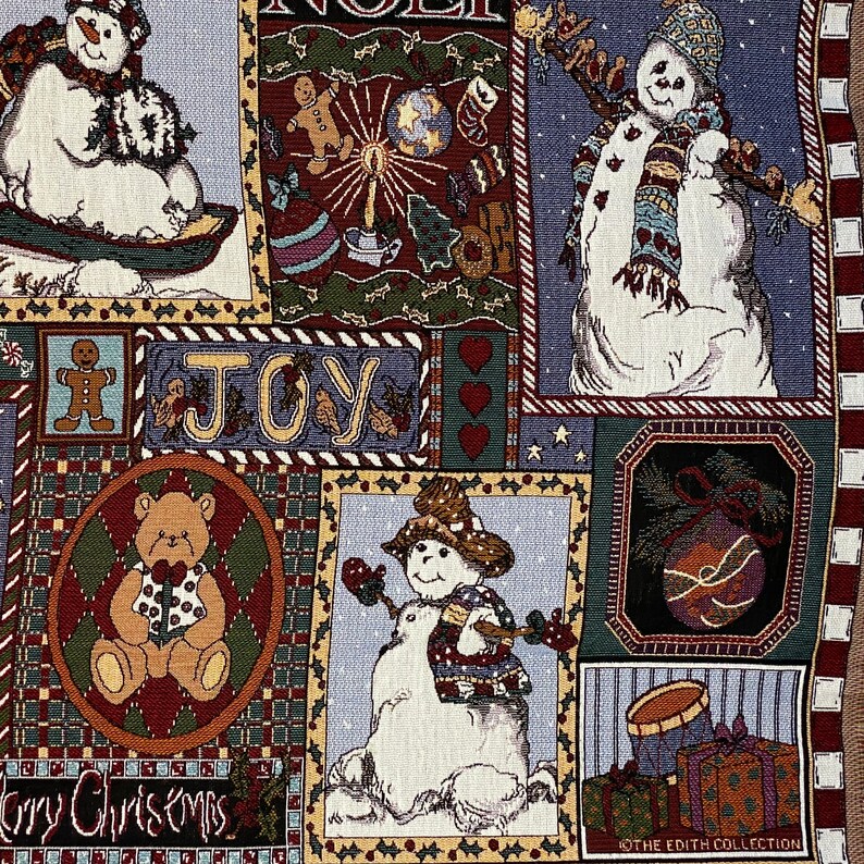 Vintage Goodwin Weavers the Edith Collection Christmas Tapestry Throw ...