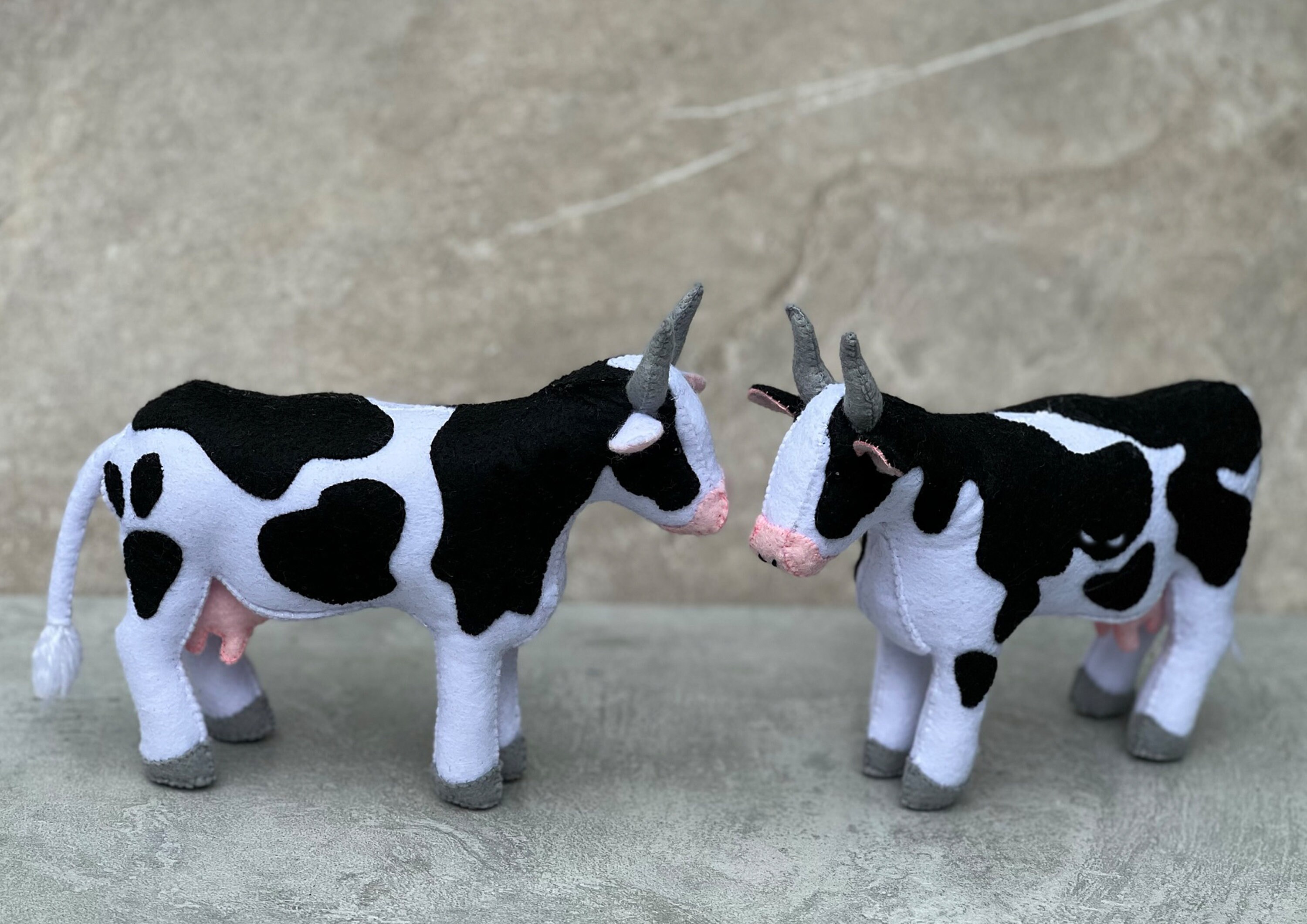 Felt Cow Sewing Pattern PDF Farm Animals Toy Ornament Gift - Etsy UK