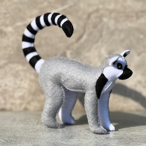 Felt Lemur Sewing Pattern PDF Jungle Stuffed Animals - Etsy UK