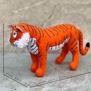 Felt Tiger Sewing Pattern PDF Safari Stuffed Animals Toy Ornament Gift ...