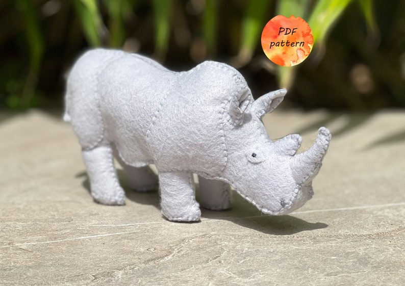Felt Rhino Rhinoceros 2 Sewing Patterns Bundle Large and - Etsy