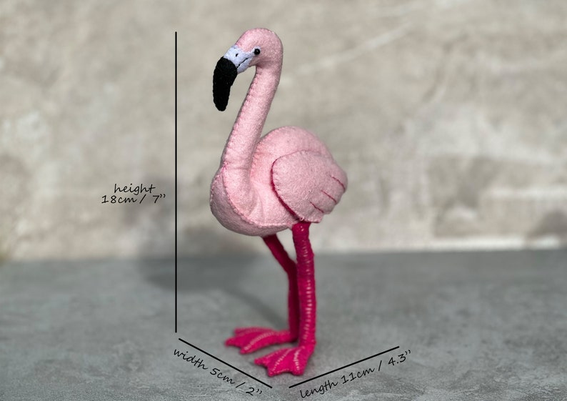 Felt Flamingo Sewing Pattern PDF Birds Stuffed Animals Toy Ornament ...