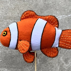 Felt Clownfish Sewing Pattern PDF Aqua Water Creatures Fish Baby Mobile ...