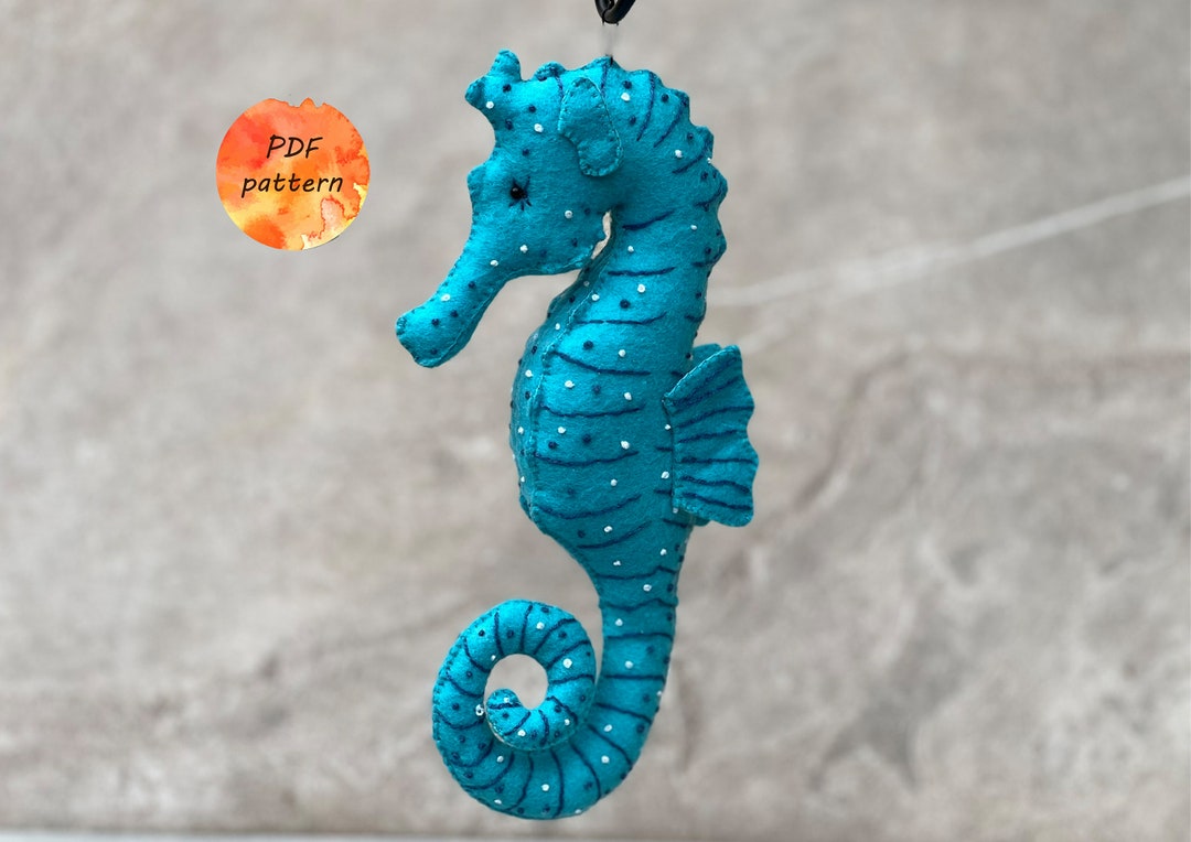 Felt Seahorse Sewing Pattern PDF Water Creatures Fish Baby Mobile ...