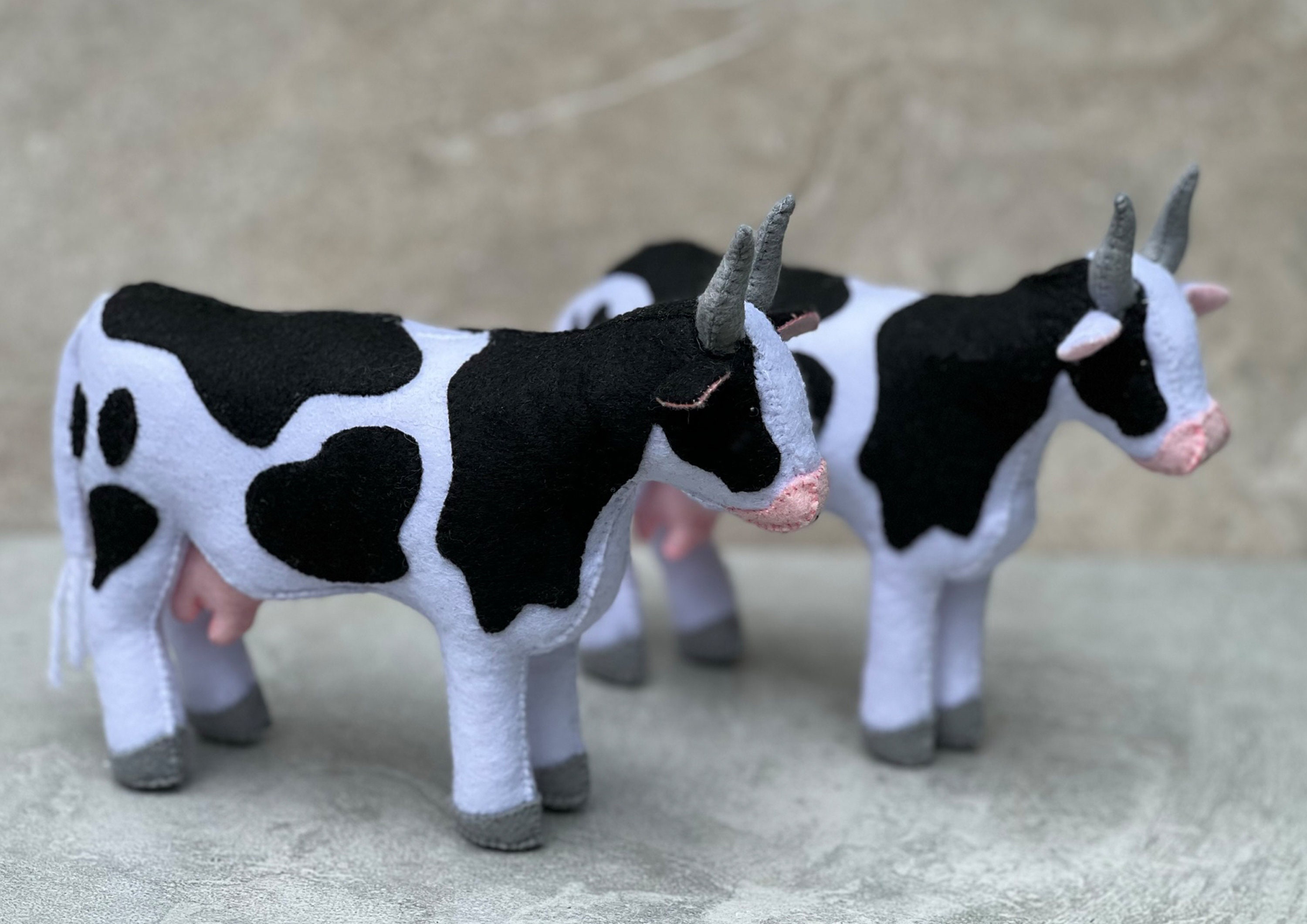 Felt Cow Sewing Pattern PDF Farm Animals Toy Ornament Gift - Etsy UK