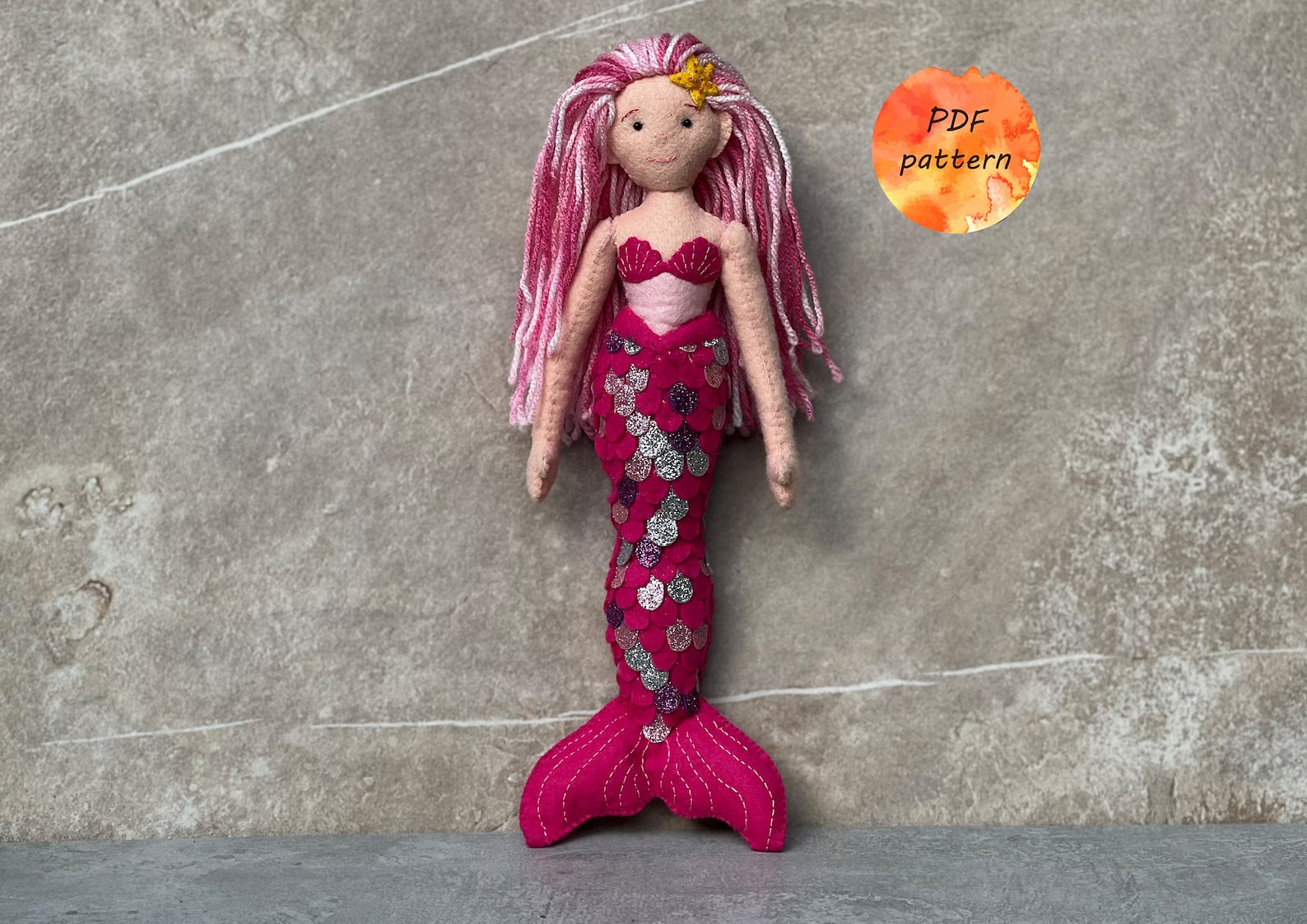 Felt Mermaid Doll Sewing Pattern PDF - Etsy