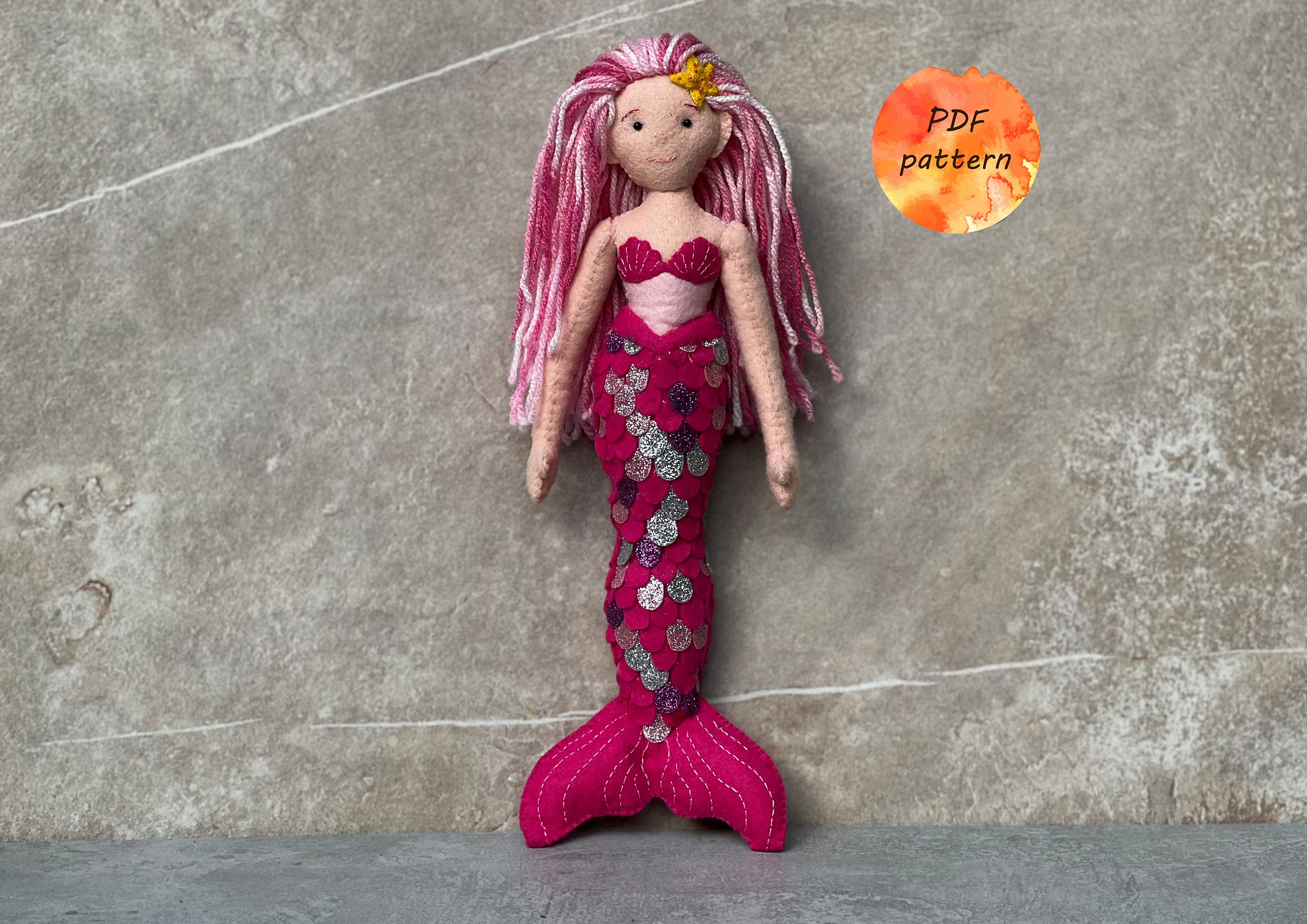 Felt Mermaid Doll Sewing Pattern PDF - Etsy UK