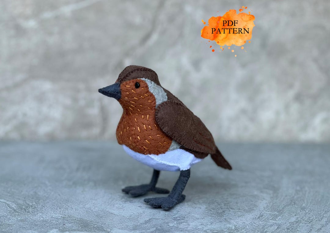 Felt Robin Redbreast Sewing Pattern PDF Stuffed Birds - Etsy