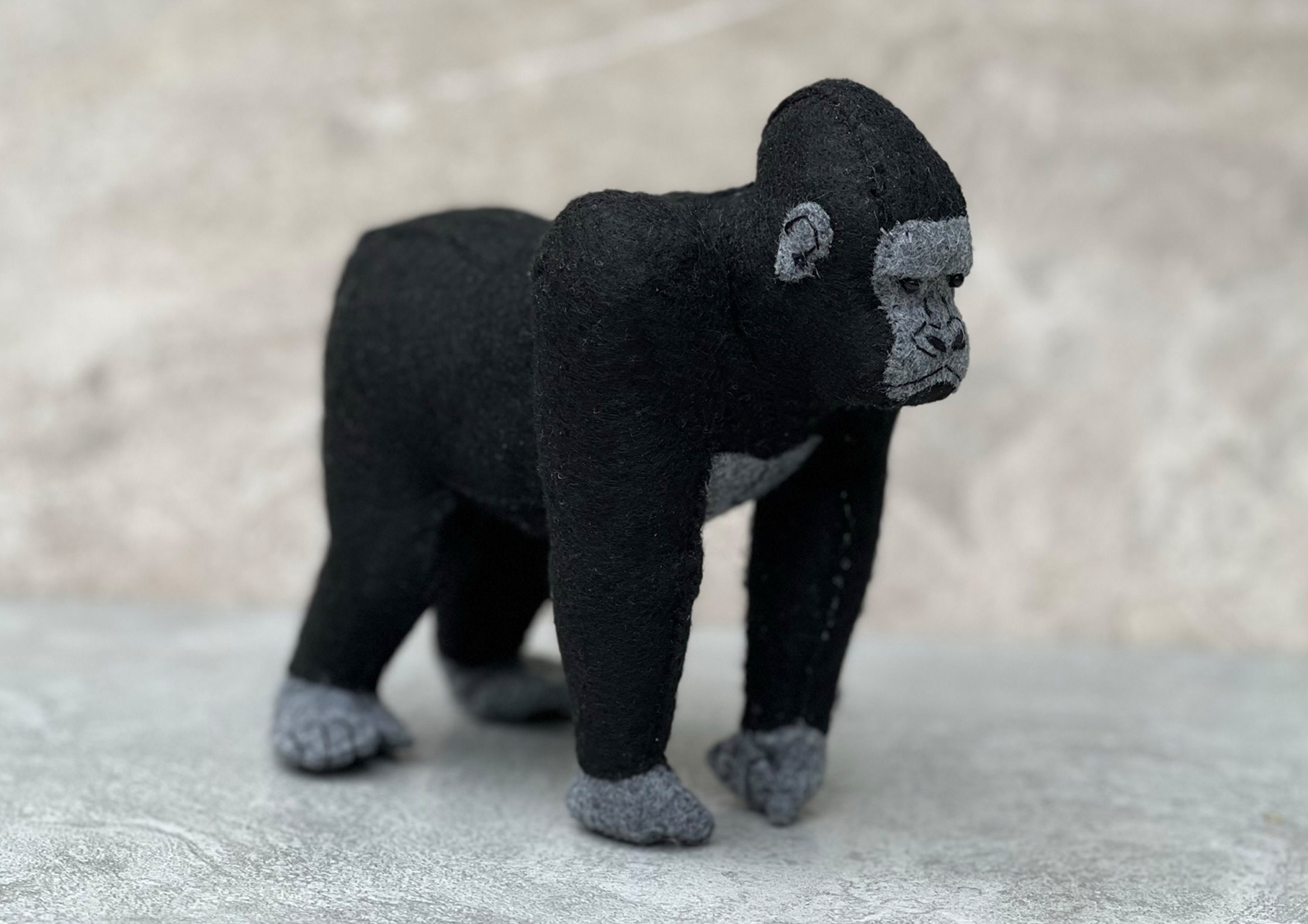 Felt MOUNTAIN GORILLA * Digital Sewing Pattern PDF * Jungle Stuffed ...