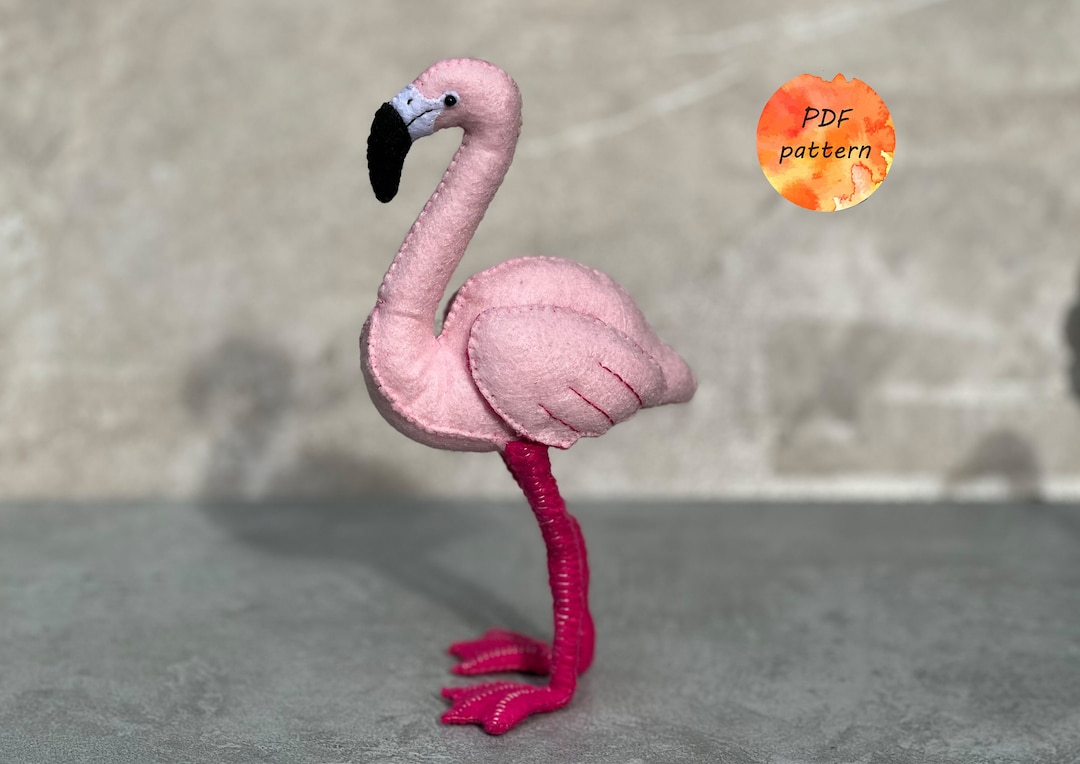 Felt Flamingo Sewing Pattern PDF Birds Stuffed Animals Toy Ornament ...