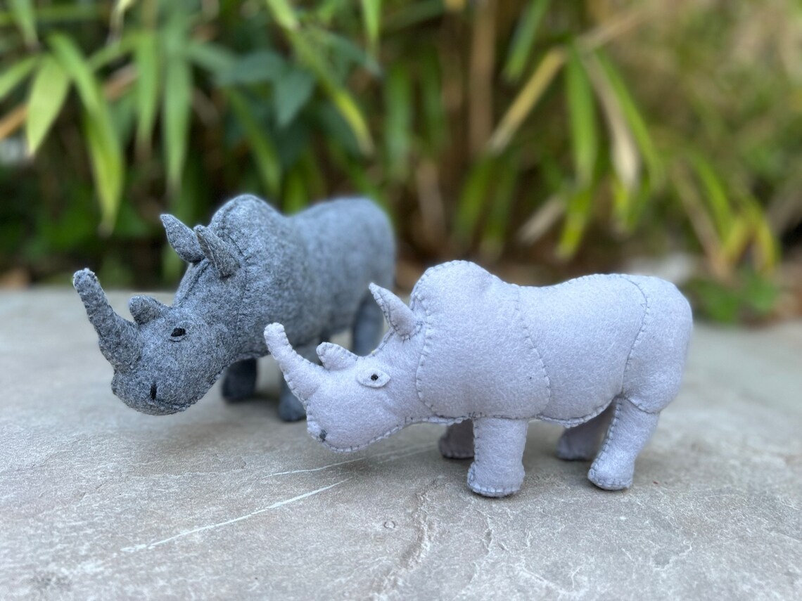 Felt Rhino Rhinoceros 2 Sewing Patterns Bundle Large and - Etsy