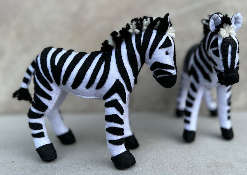 Felt Zebra Digital Sewing Pattern PDF Safari Stuffed Animals - Etsy