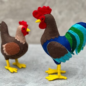 Felt Rooster Sewing Pattern PDF Birds Stuffed Animals Toy Ornament Gift ...