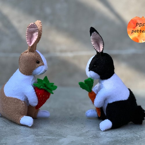 Felt Bunny Softie Sewing Pattern Tutorial PDF Epattern - Etsy Australia