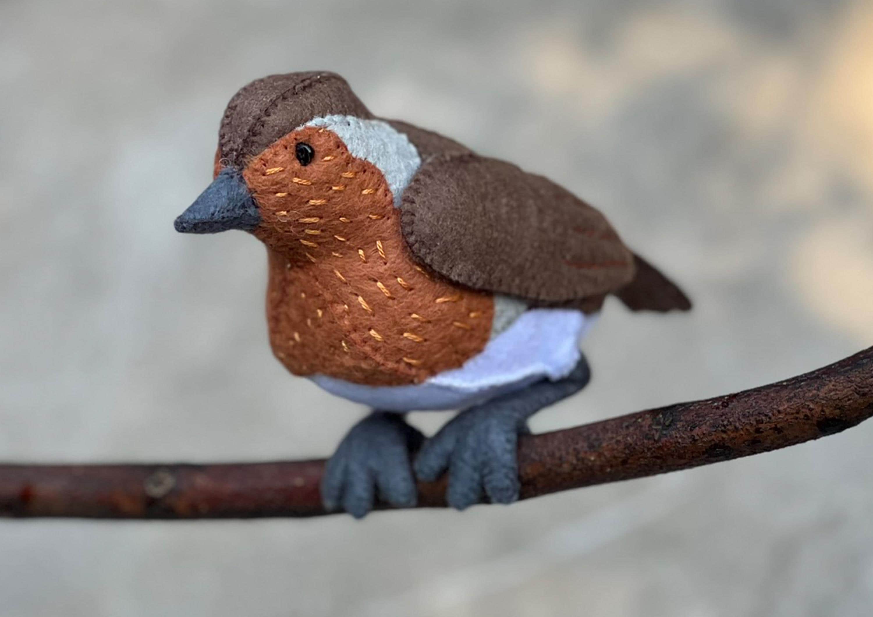 Felt Robin Redbreast * Digital Sewing Pattern PDF * Felt Stuffed Birds ...