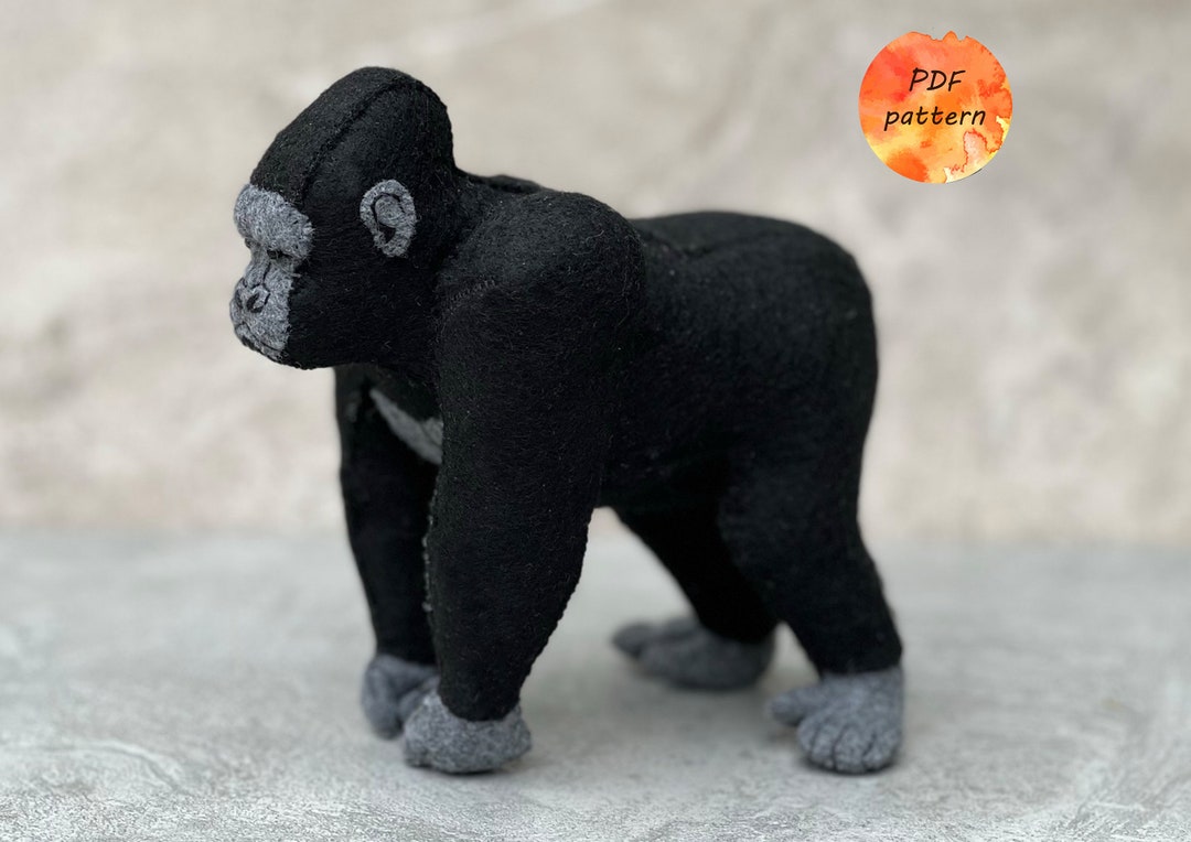 Felt Mountain Gorilla Sewing Pattern PDF Jungle Stuffed Animals Toy ...