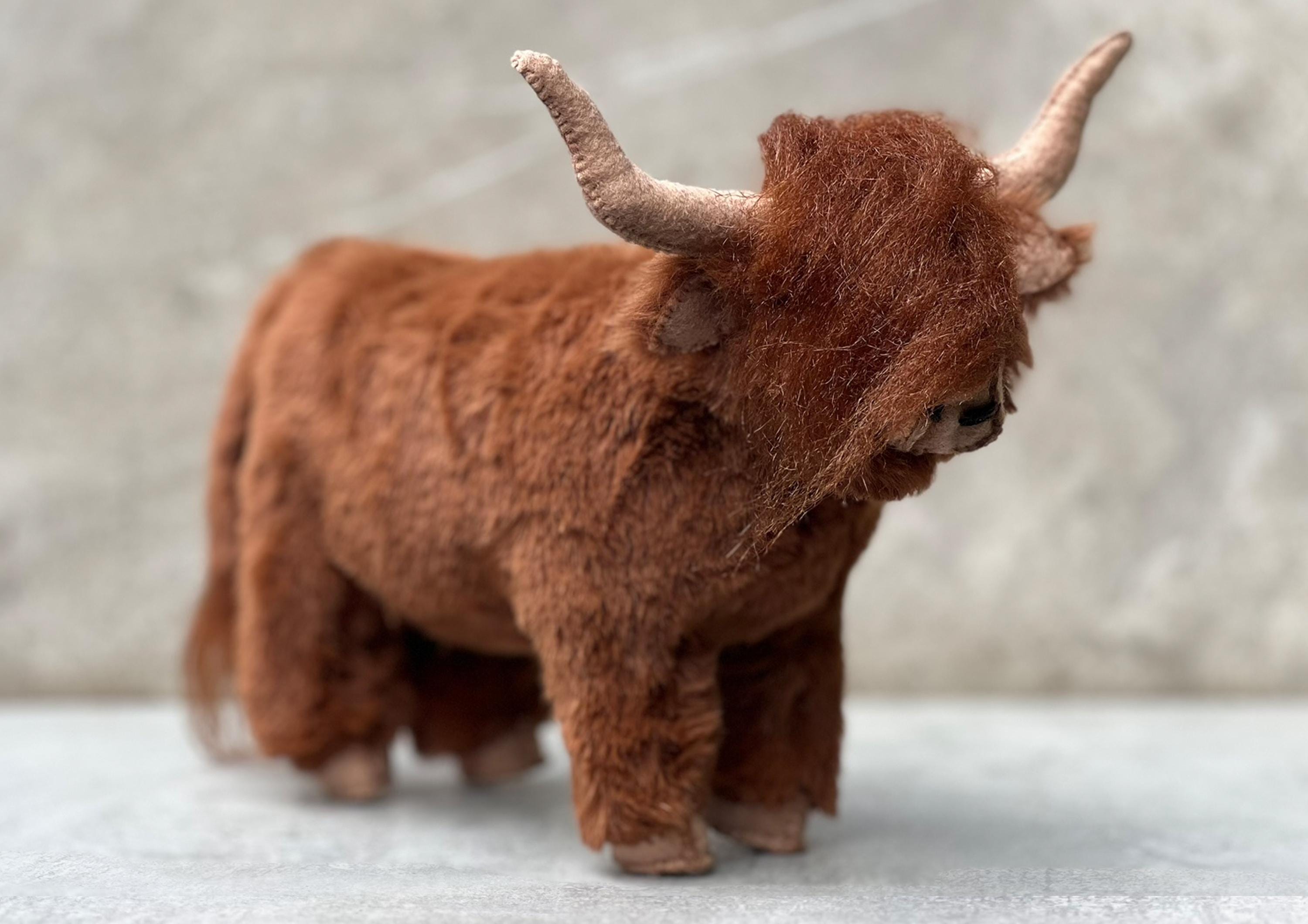 Felt HIGHLAND COW *2 Sizes* Digital Sewing Pattern PDF * Stuffed Farm ...