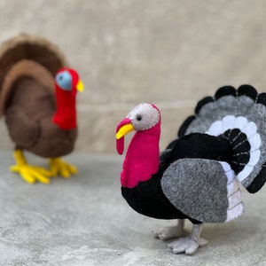 Felt Turkey Sewing Pattern PDF Birds Stuffed Animals Toy Ornament Gift ...