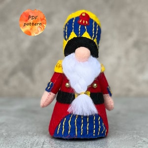 Felt Nutcracker Gnome Sewing Pattern PDF DIY Easy Project Christmas ...