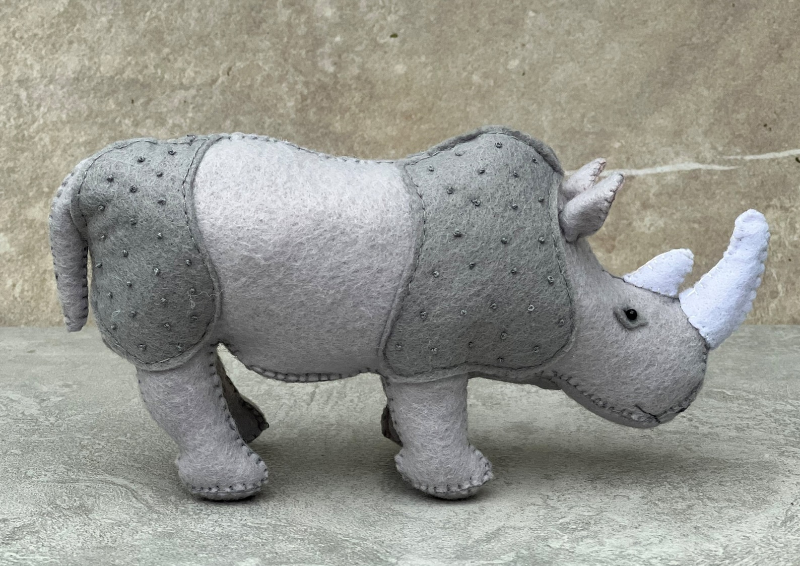 Felt Rhino Rhinoceros *2 Sewing Patterns* Large and Small * Digital ...
