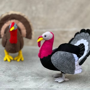 Felt Turkey Sewing Pattern PDF Birds Stuffed Animals Toy Ornament Gift ...