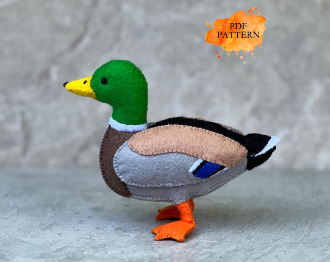 Duck Sewing Pattern, Felt Animal Pattern, Stuffed Animal, Handmade Gift ...