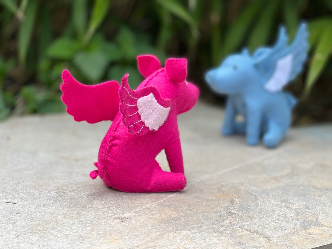 Felt Flying Pig Sewing Pattern PDF Farm Animals Toy Ornament - Etsy