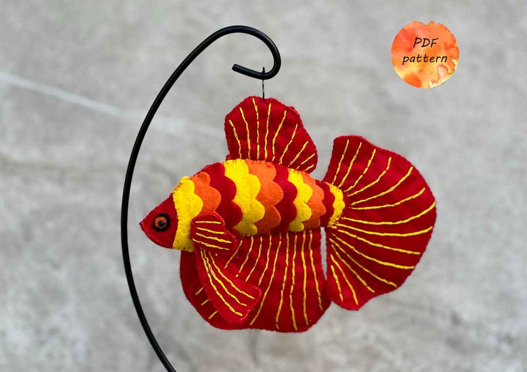 Felt Betta Fish Sewing Pattern PDF Water Creatures Fish Baby Mobile Christmas Ornament - Etsy