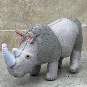 Felt Rhino Rhinoceros *2 Sewing Patterns* Large and Small * Digital ...