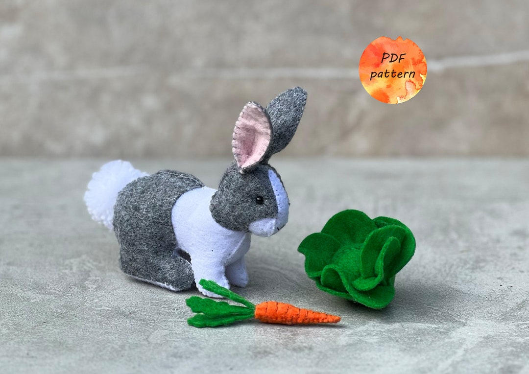 Felt Bunny Rabbit Sewing Pattern PDF Small Farm Animals Stuffed Animals ...