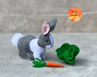 Rabbit Felt Pattern - Etsy