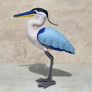 Felt Blue Heron Crane Bird * Digital Sewing Pattern PDF * Felt Stuffed ...
