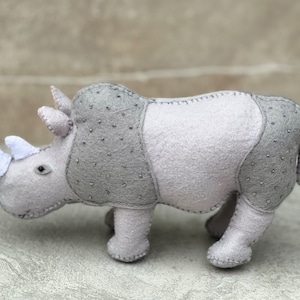 Felt Rhino Rhinoceros *2 Sewing Patterns* Large and Small * Digital ...
